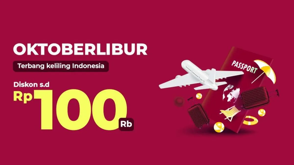 Promo Mister Aladin Oktoberlibur, Ada Diskon Tiket Pesawat Rp 100.000