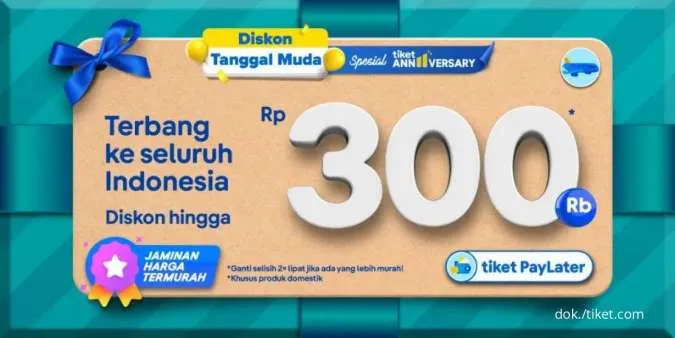Promo Tiket.com s.d 3 September 2022, Diskon Tiket Pesawat Domestik hingga Rp 300.000