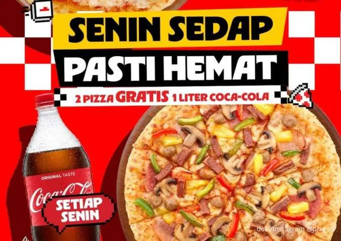 Promo PHD Senin Hemat Paket 2 Pizza Free Coca-Cola dan Menu Baru Domino ...