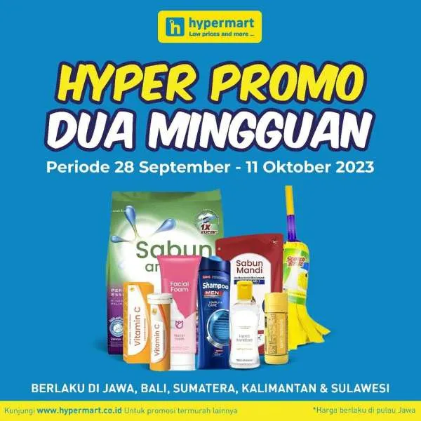 Promo Hypermart Dua Mingguan sampai 11 Oktober 2023, Beragam Produk ...
