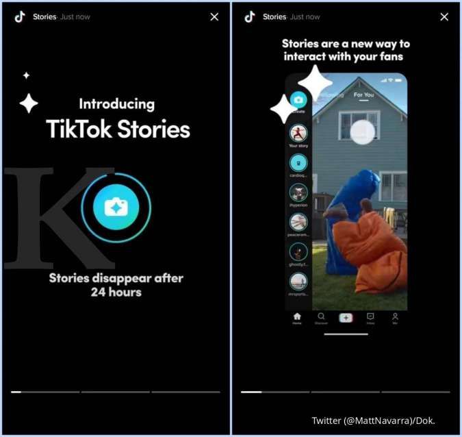 TikTok uji coba fitur Stories di luar AS, seperti apa penampakannya?