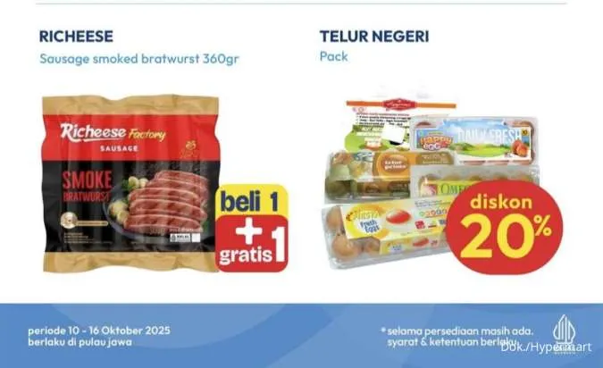 Promo JSM Hypermart Weekend 10-13 Oktober 2025, Beli 1 Gratis 1 Sosis Richeese