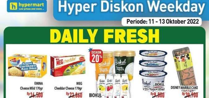 Promo Hypermart hingga 13 Oktober 2022, Promo Produk Daily Fresh