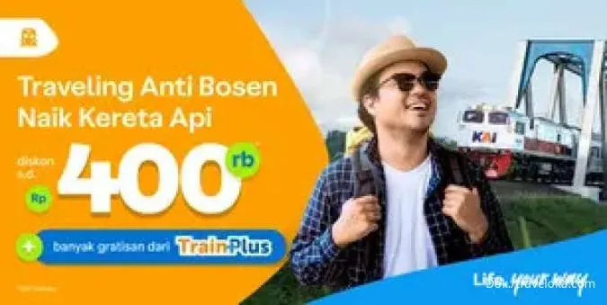 Promo Traveloka Tiket Kereta Api 2-31 Oktober 2023 dengan Diskon Hingga Rp 400.000