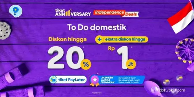 Promo Tiket.com Spesial Kemerdekaan, Dapatkan Diskon To Do Domestik hingga 20%