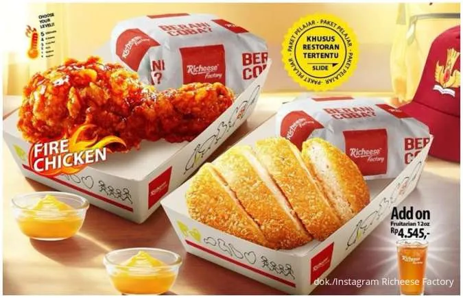Promo Richeese Factory Paket Pelajar Senin-Kamis, Menu Hemat Mulai Rp ...