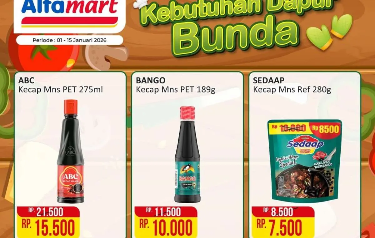 Promo Alfamart Kebutuhan Dapur 1-15 Januari 2026, Aneka Kecap Harga ...