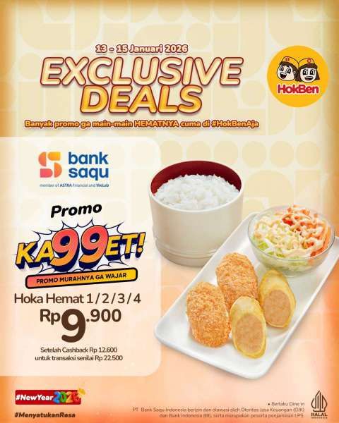Promo HokBen dengan Bank Saqu dan SeaBank Januari 2026, Cuma Rp 9.900