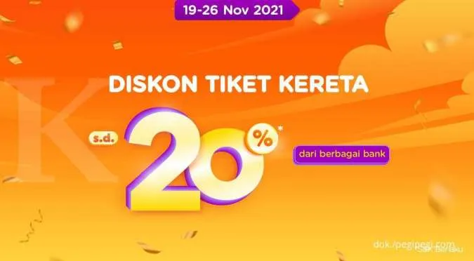 Promo PegiPegi Yuk, Diskon Tiket Kereta hingga 20% dari Berbagai Bank