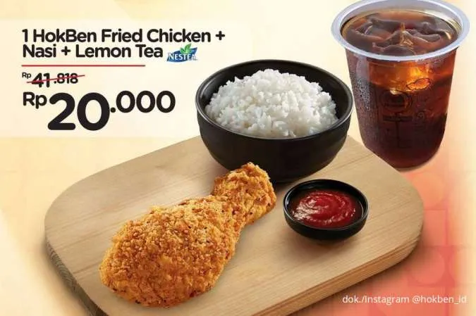 Kesempatan Terakhir, Promo HokBen Fried Chicken 1 Ayam + Nasi + Minum Cuma Rp 20.000
