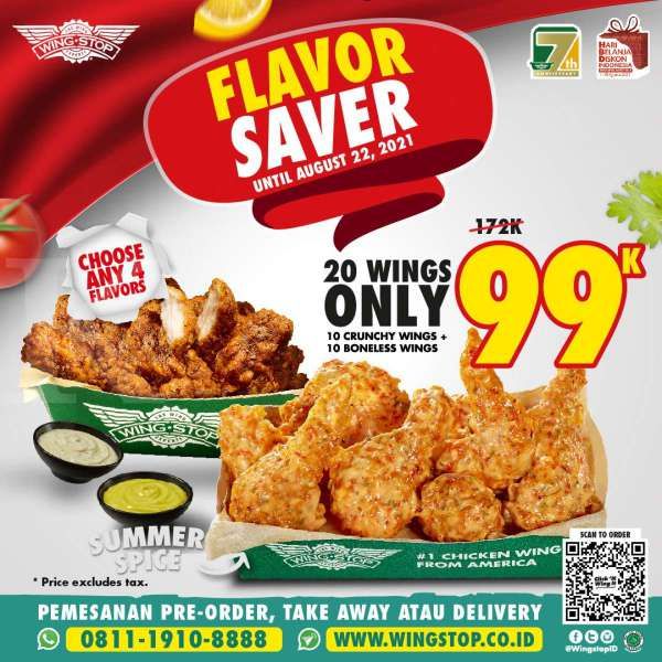 Berita Terkini momsmoney.id Terkait Promo Wingstop Agustus 2021 Flavor Saver 20 Sayap Cuma Rp 99.000