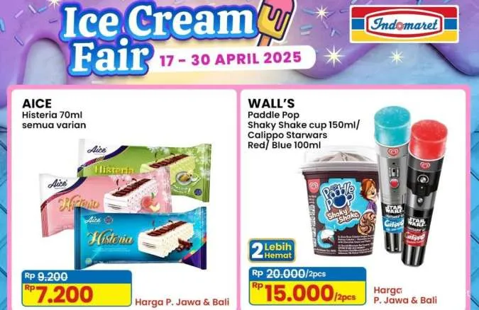 Promo Indomaret Ice Cream Fair 17-30 April 2025, Paddle Pop Beli 2 Cuma ...