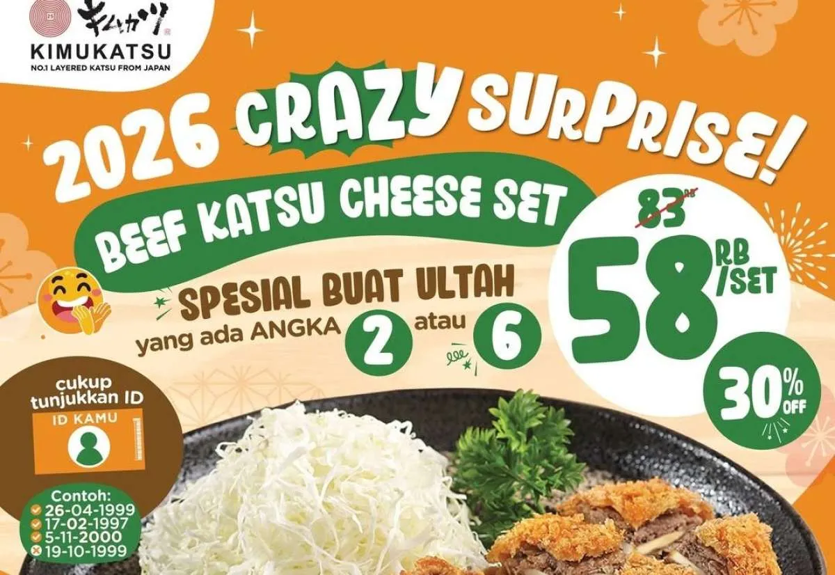 Promo Kimukatsu Januari Spesial Ultah Tanggal 2 Atau 6, Ada Diskon 30%