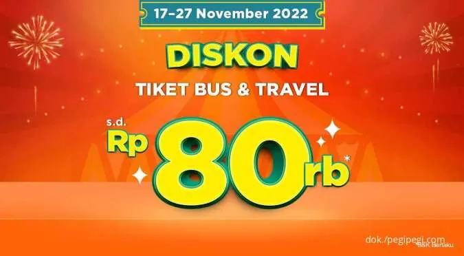 Promo Pegi Vaganza hingga 27 November 2022, Diskon Tiket Bus & Travel Rp 80.000