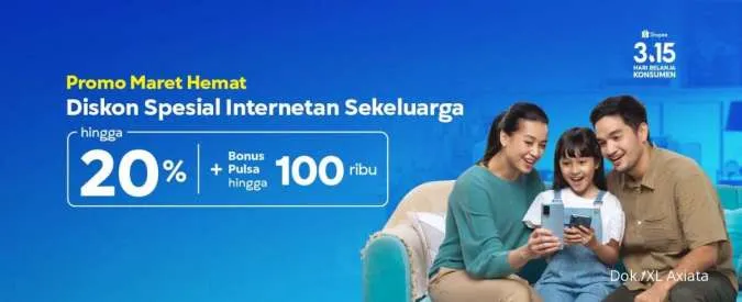Promo XL Maret 2022, Beli Paket Data di Shopee Diskon 20% dan Bonus Pulsa!