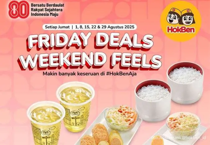 Promo HokBen Friday Deals Tiap Jumat, Paket Makan Berdua Cuma Rp 29.000-an Per Orang