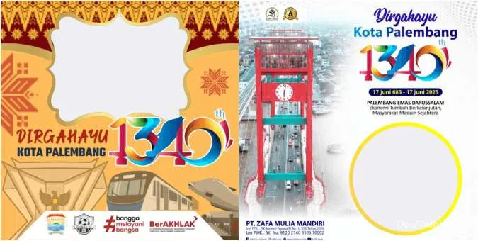 20 Twibbon HUT Kota Pelembang 2023, Meriahkan dan Rayakan Hari Jadi ke-1340