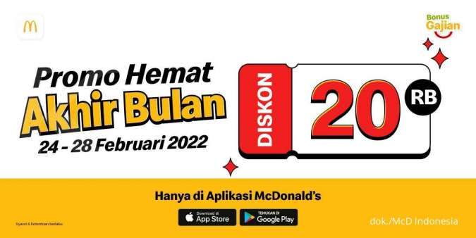 McD Diskon 20% - Promo McD Terbaru 31 Januari 2023, Diskon di Akhir Bulan