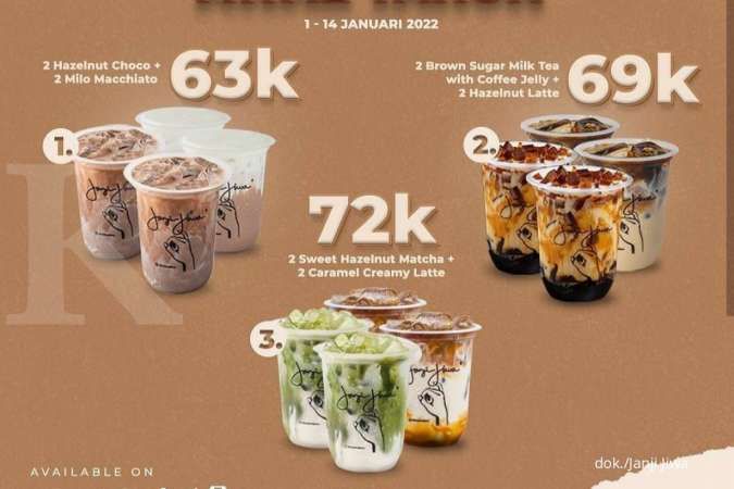 Promo Kopi Janji Jiwa - Promo Janji Jiwa Awal Tahun 1-14 Januari 2022, Paket Isi 4 Minuman Harga ...