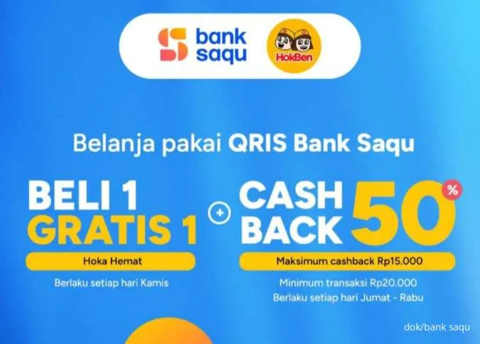 Promo Hokben x Bank Saqu, Beli 1 Gratis 1 & Cashback 50% Edisi 1-31 ...
